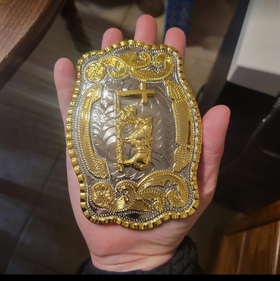 Accessories | New Large 59 Cowboy Faith At Cross With Horse Belt Buckle ...